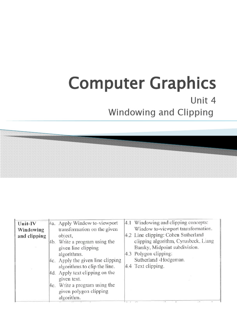 CGR Unit4 | PDF | 2 D Computer Graphics | 3 D Computer Graphics