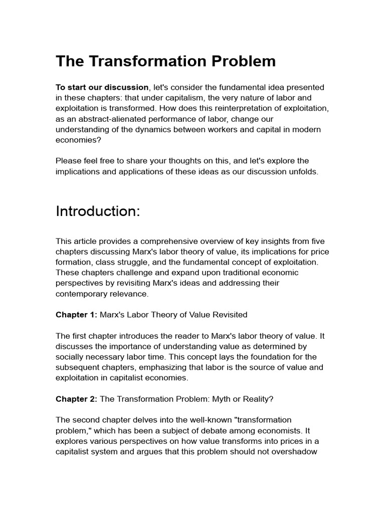 Ringkasan Chapter | PDF | Exploitation Of Labour | Value (Economics)