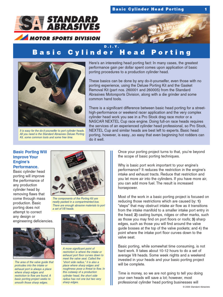 Basic Head Porting | PDF | Grinding (Abrasive Cutting) | Abrasive