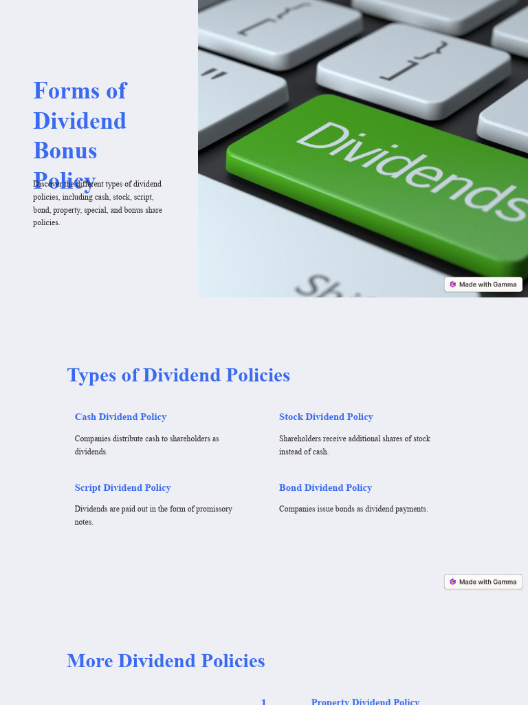 Forms of Dividend Bonus Policy | PDF | Business | Finance & Money ...