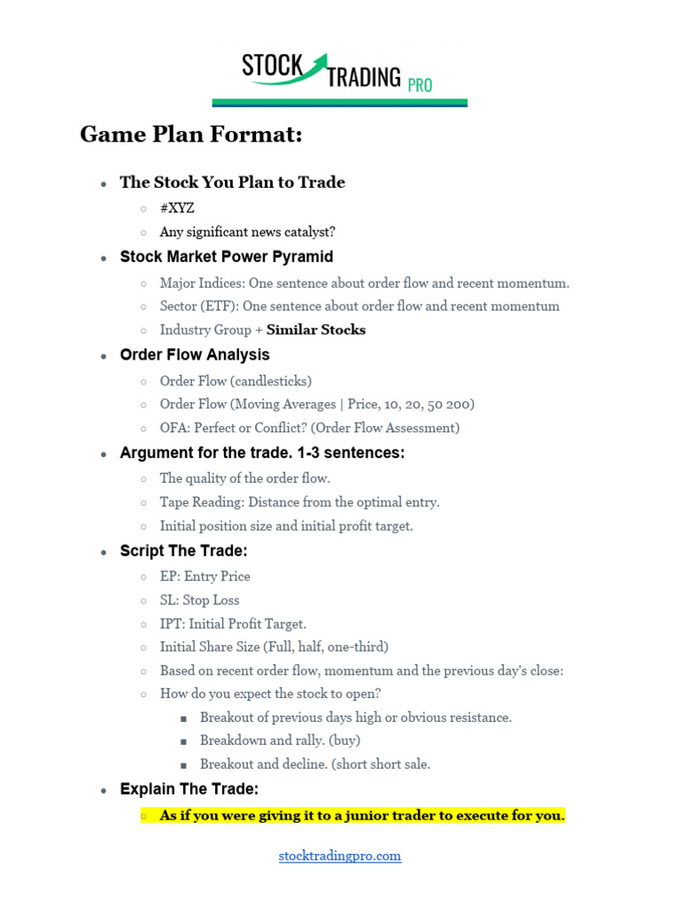 NY Method Game Plan Format | PDF