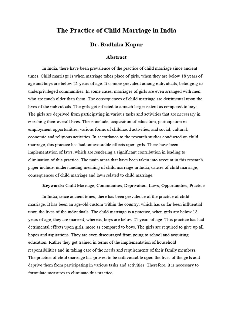 Child Marriage Practices in India | PDF | Child Marriage | Marriage