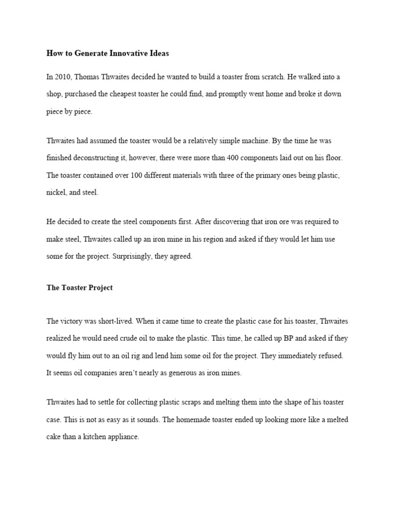 How To Generate Innovative Ideas | PDF | Wright Brothers