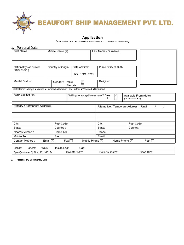 CREW APPLICATION FORM TEMPLATE | PDF