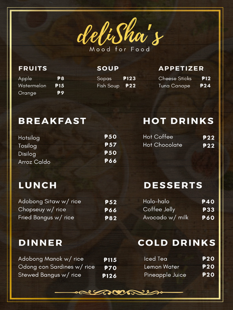 The Menu Card | PDF