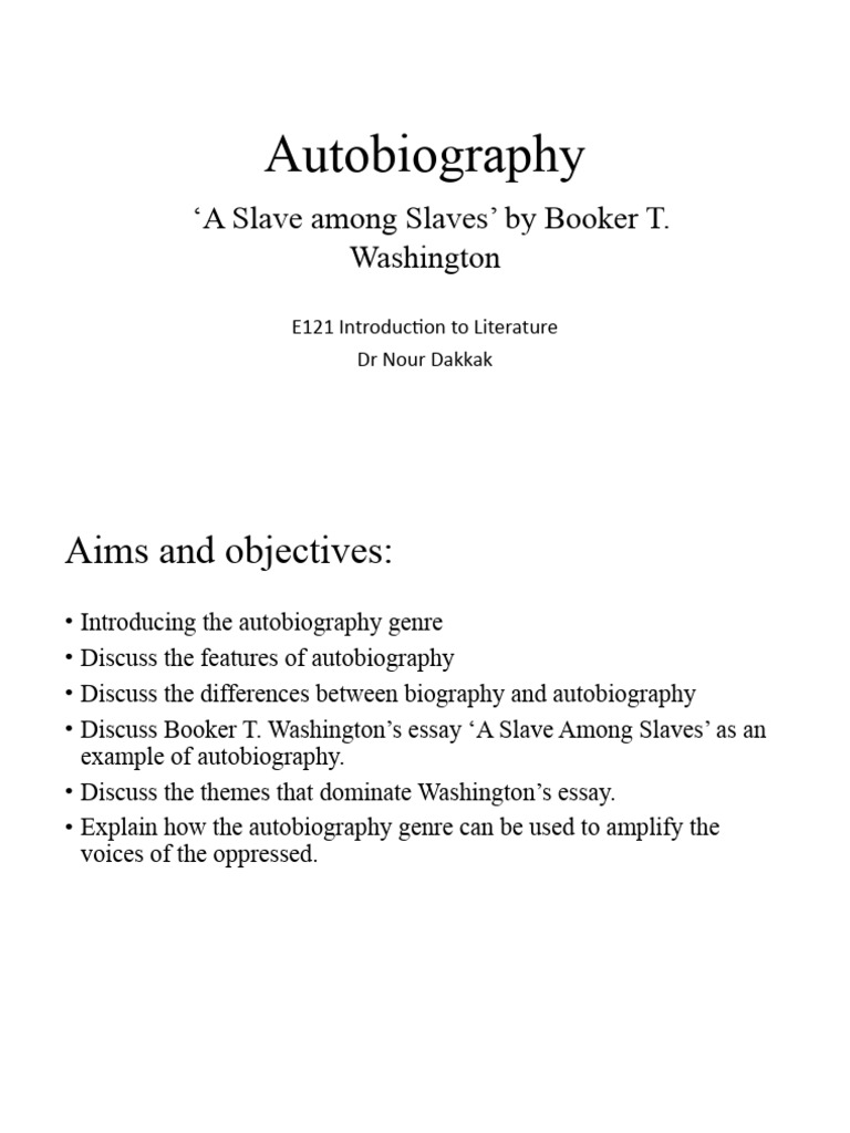 EL121 Introduction To Autobiography | PDF