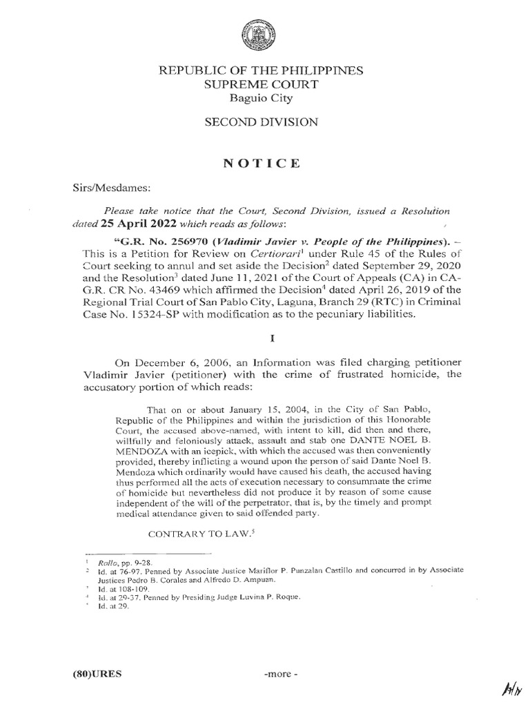 Supreme Court Ruling on Frustrated Homicide | PDF | Social Science