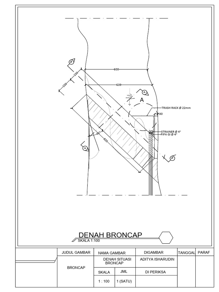 Denah Broncap dan Detail Pipa Ø4" | PDF
