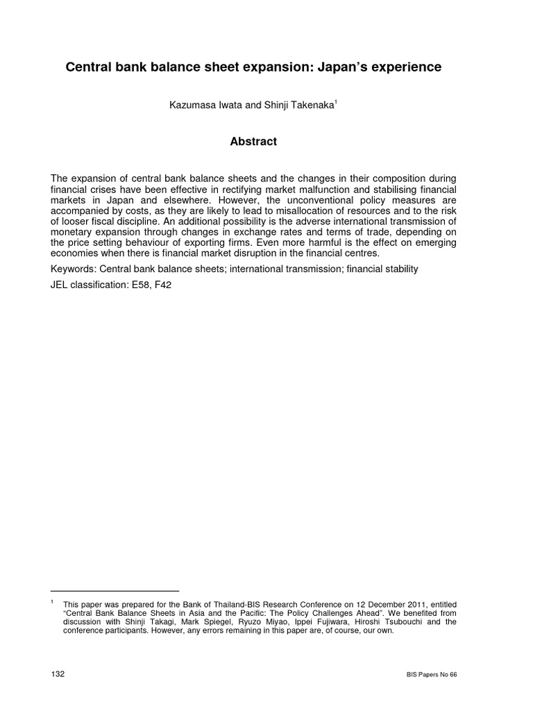 Japan's Central Bank Balance Sheet Expansion | PDF | Quantitative ...
