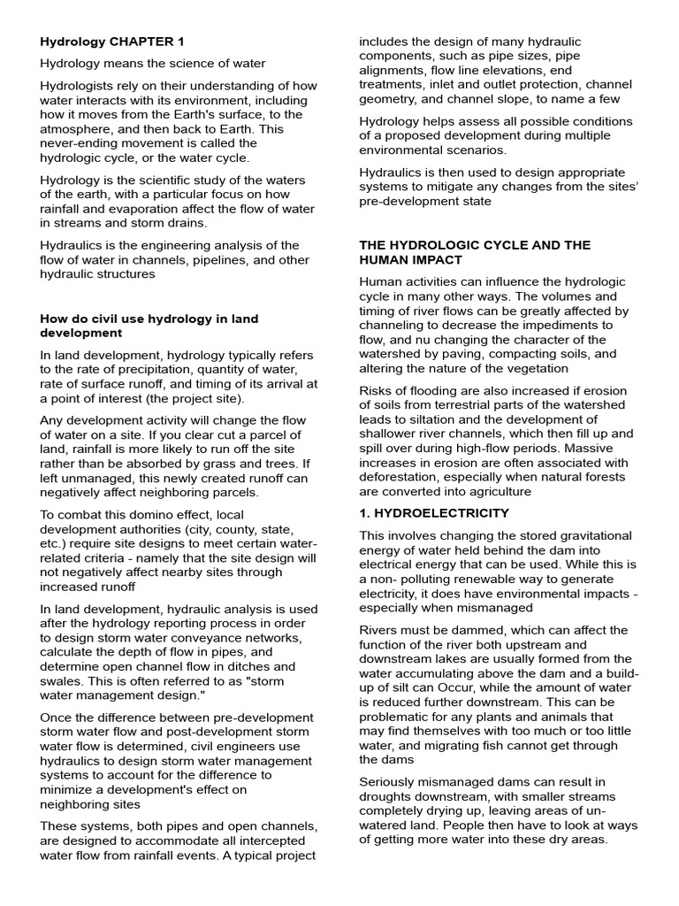 Hydrology Chapter 1 | PDF