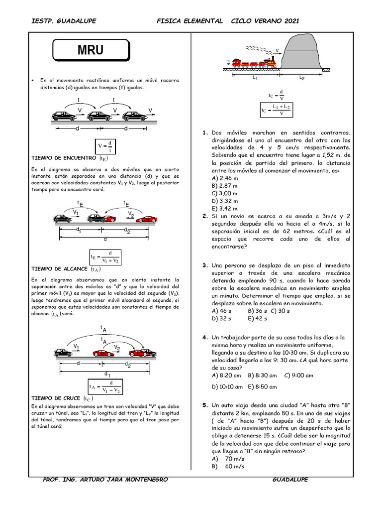 Sesion #03 Mru y Mruv | PDF | Movimiento (física) | Espacio