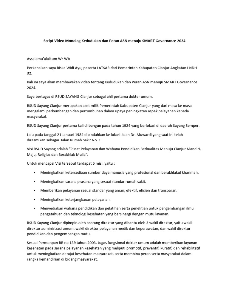 Script Monolog | PDF | Karier & Perkembangan