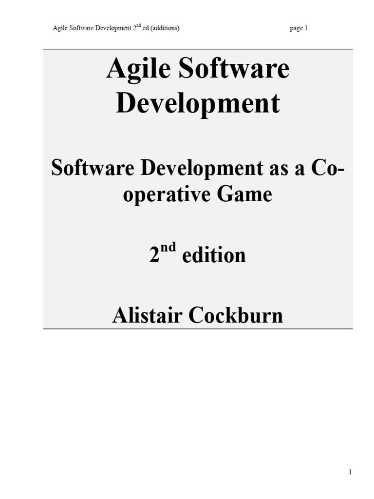 Agile Software Development 2 ND Ed Addit | Download Free PDF | Agile Software Development | User ...