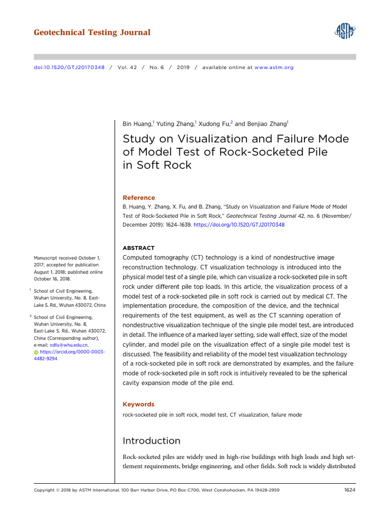 Study On Visualization and Failure Mode of Model Test of Rock-Socketed ...