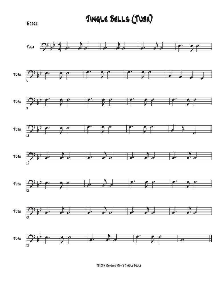Jingle Bells Bass Line - Score | PDF