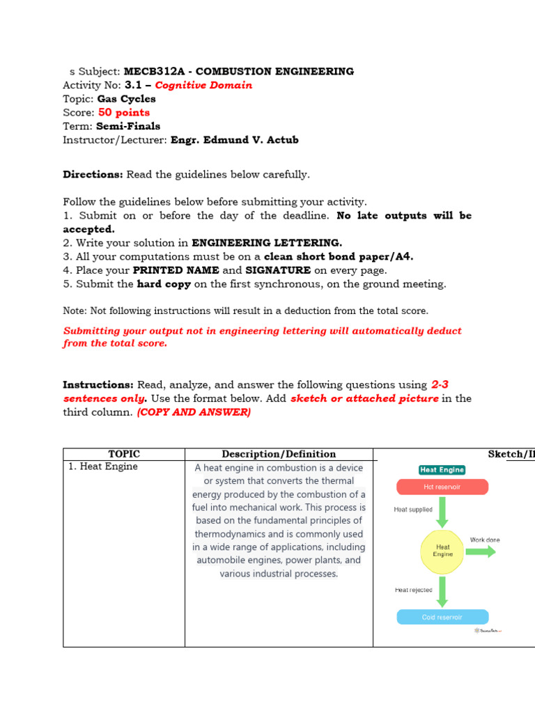Understanding Combustion Engineering | PDF | Internal Combustion Engine ...