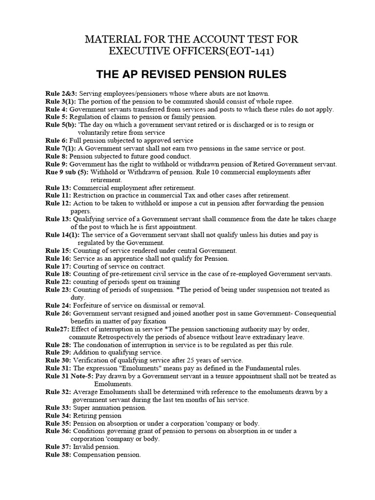 Ap Revised Pension Rules | PDF | Pension | Justice