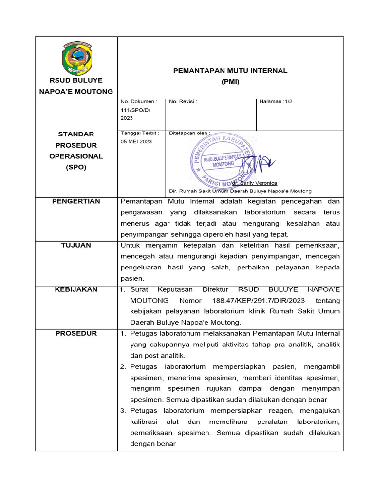 Sop Pmi | PDF