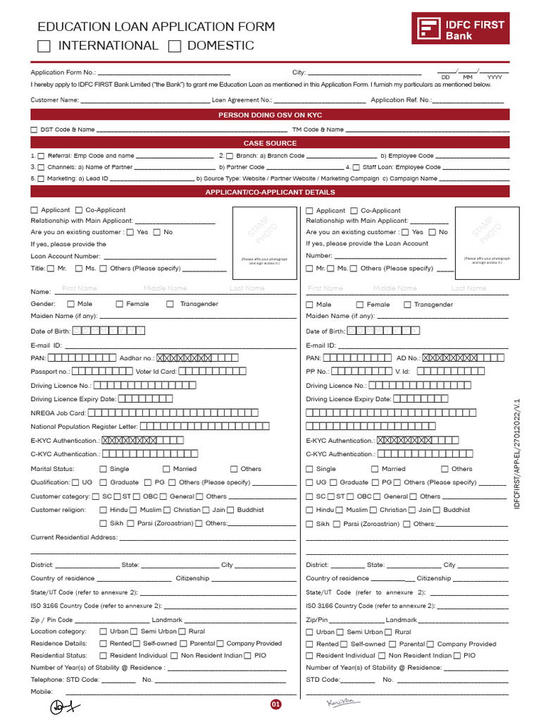 Blank Application Form | PDF | Banks | Loans