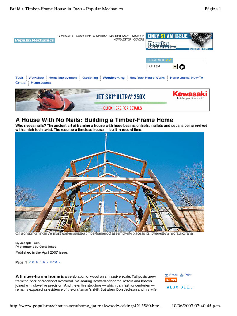 Build A Timber-Frame House in Days - Popular Mechanics | PDF | Framing ...