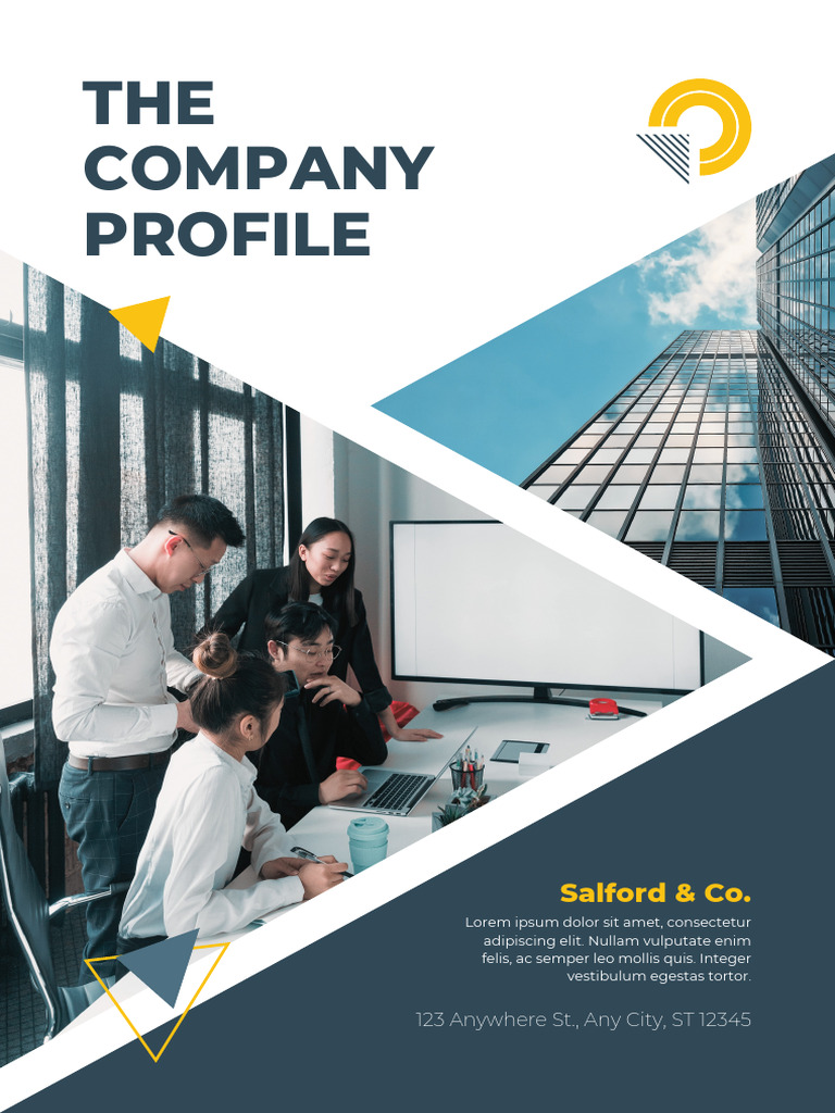 Navy Yellow White Elegant Company Profile Booklet | PDF