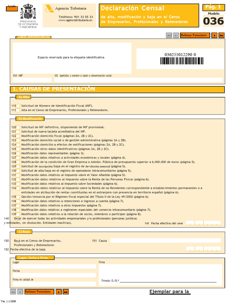 Modelo 036 | PDF