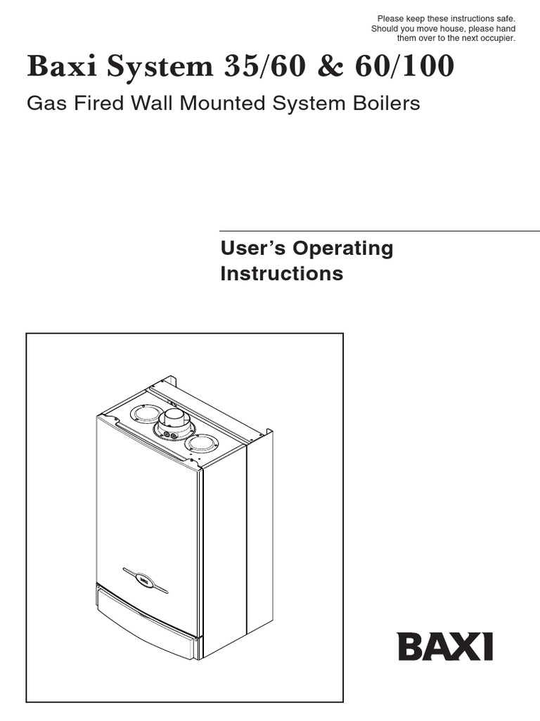 Baxi Boiler Baxi System 35 60 and 60 100 Um | PDF | Water Heating ...