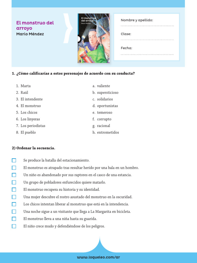 El Monstruo Del Arroyo GUIA | PDF | Adultos jóvenes