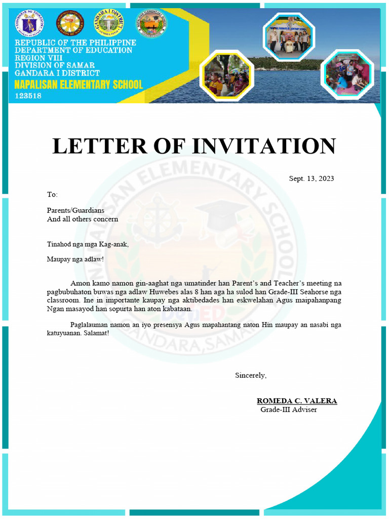 Letter of Invitation Parent's Meeting | PDF