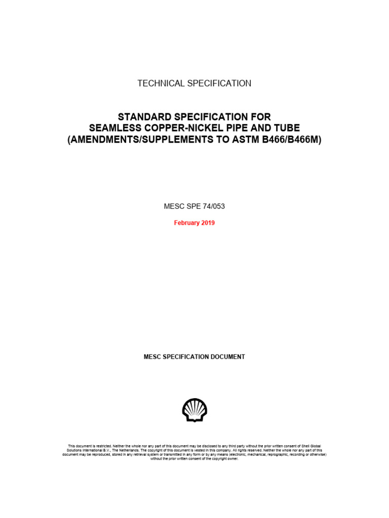 MESC - SPE - 74-053 - February-2019 - SMLS Cu-Ni Pipe & Tube Amm. To ...