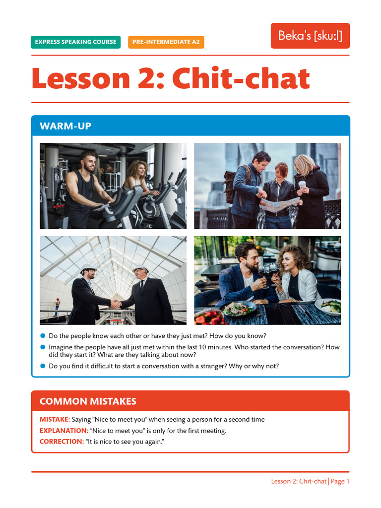 Lesson 2 - Chit-Chat | PDF