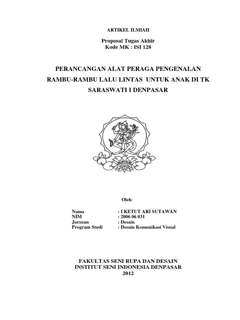 Perancangan Alat Peraga Pengenalan Rambu-Rambu Lalu Lintas Untuk Anak ...