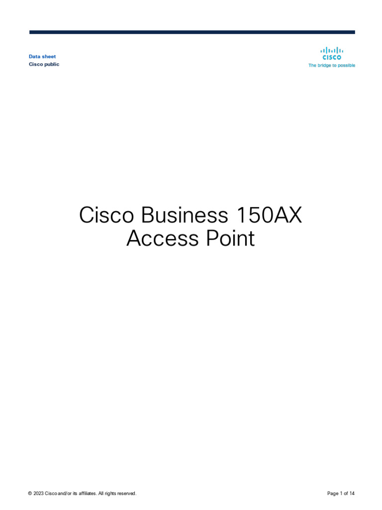 Cisco Business 150AX Access Point Data Sheet | PDF | Ieee 802.11 | Wi Fi Cisco Business 150AX Access Point Data Sheet | PDF | Ieee 802.11 | Wi Fi