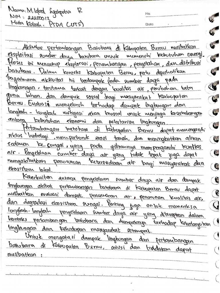 Muhammad Iqbal Syahputra Rahim - UTS PSDA | PDF