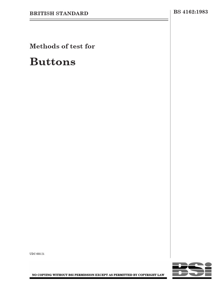 Methods of Test For Buttons | PDF | Textiles | Water