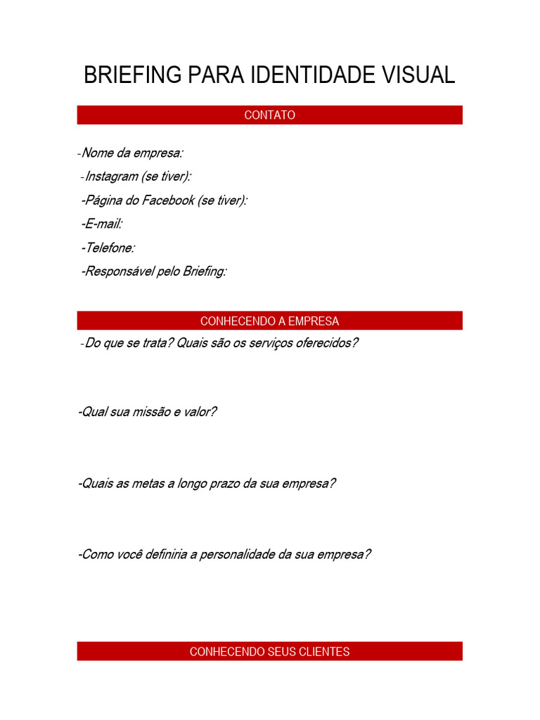 Briefing para Identidade Visual | PDF