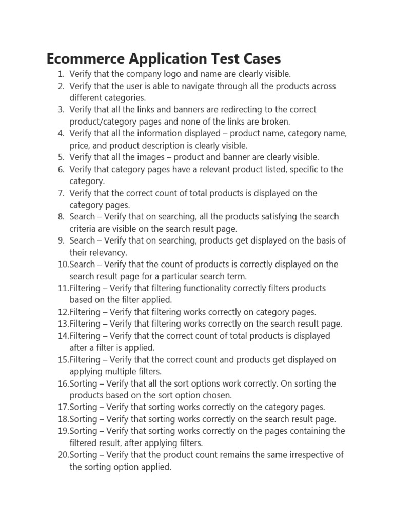 Ecommerce App Test Cases Pdf