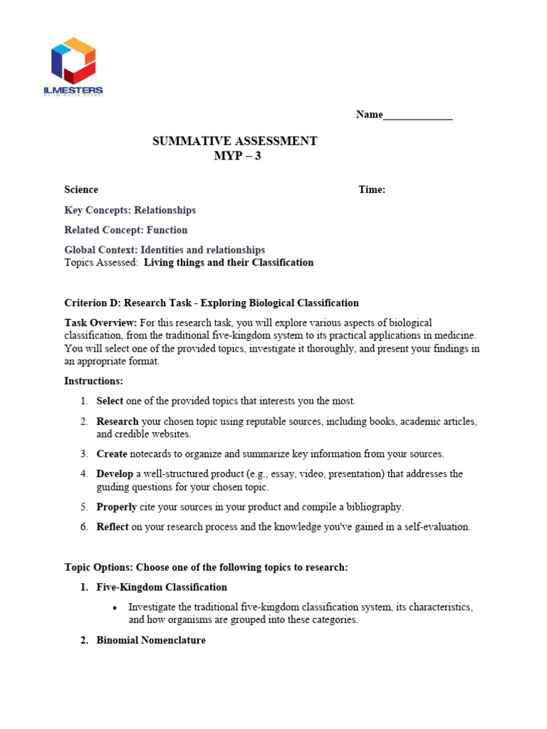 Summative Assessment - MYP-3 Sep, 2023 | Download Free PDF | Taxonomy ...