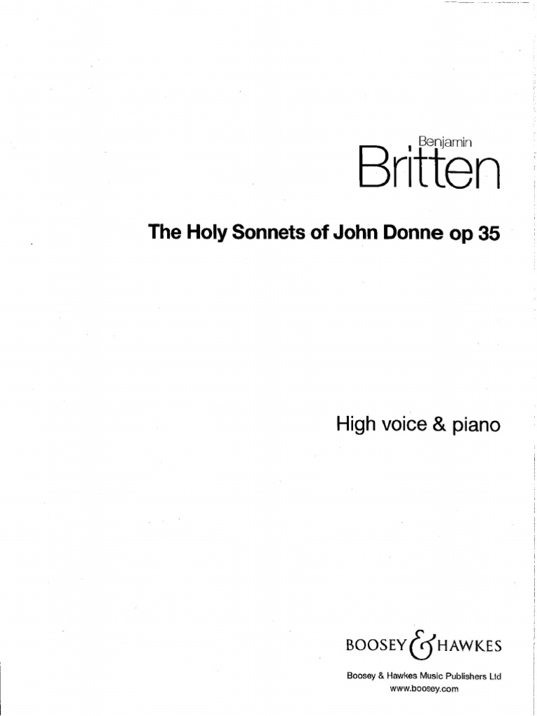 Britten - The Holy Sonnets of John Donne | PDF
