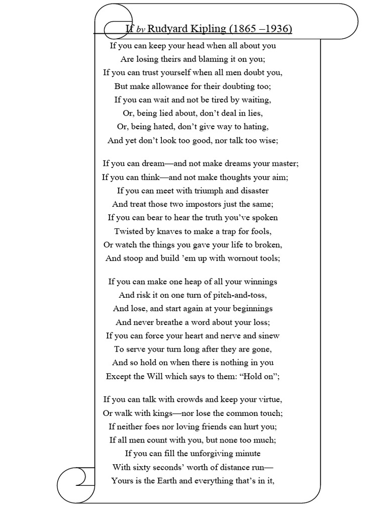 If by Rudyard Kipling | PDF