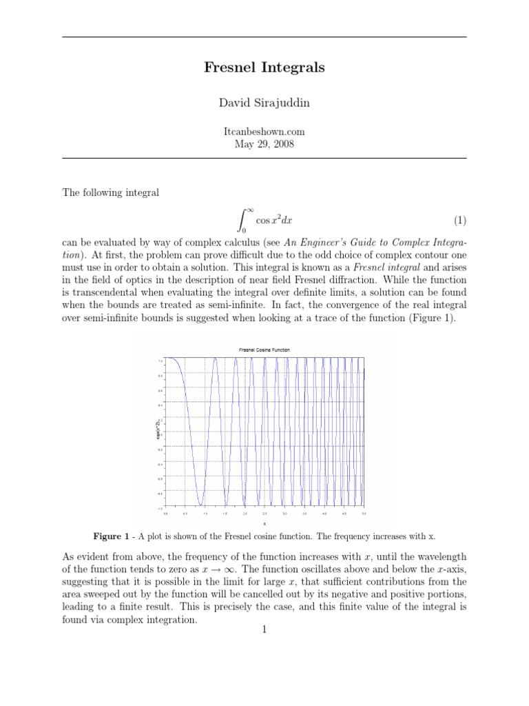 Fresnel Integrals | Integral | Exponential Function