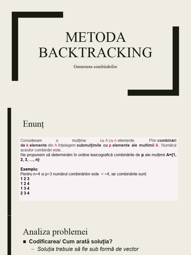 Metoda Backtracking PB Comb | PDF