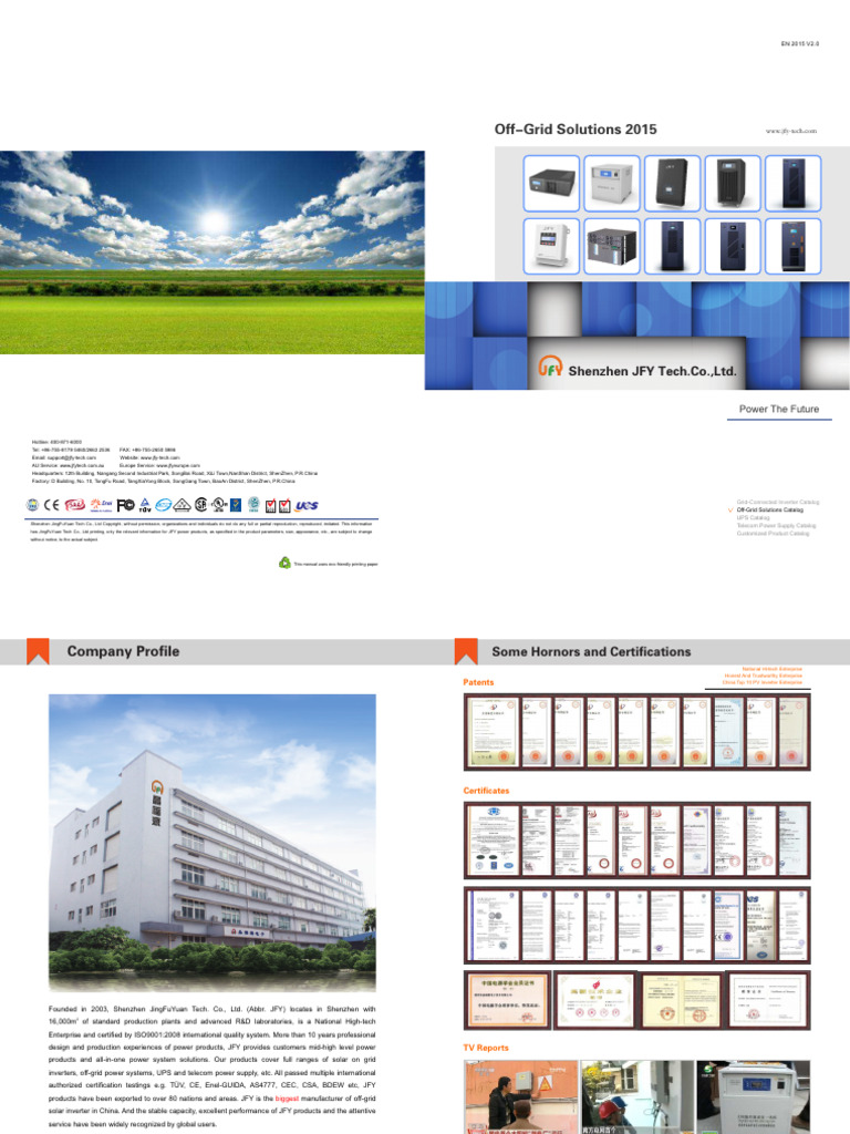 JFY Off-Grid Solar Power System | PDF | Power Inverter | Battery Charger