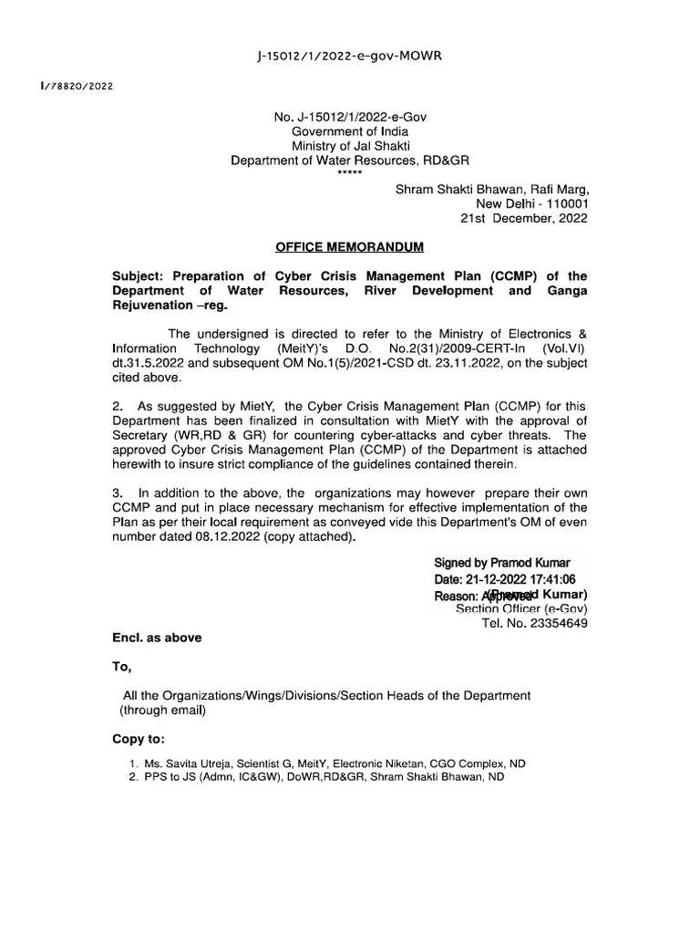 CCMP - Govt India | PDF