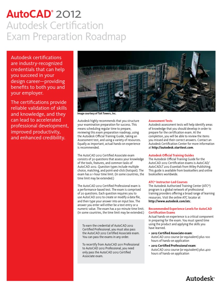Autocad 2012 Certification Exam Preparation Roadmap Lores | PDF | Auto ...