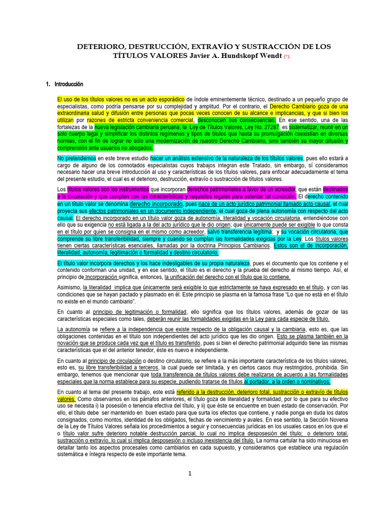 DETERIORO EXTRAVIO | PDF | Propiedad | Instrumento negociable