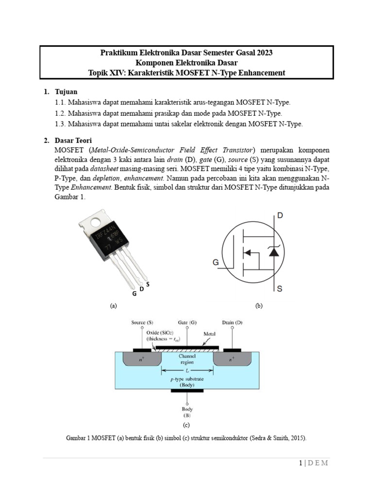 Topik 14 Karakteristik DC MOSFET | PDF