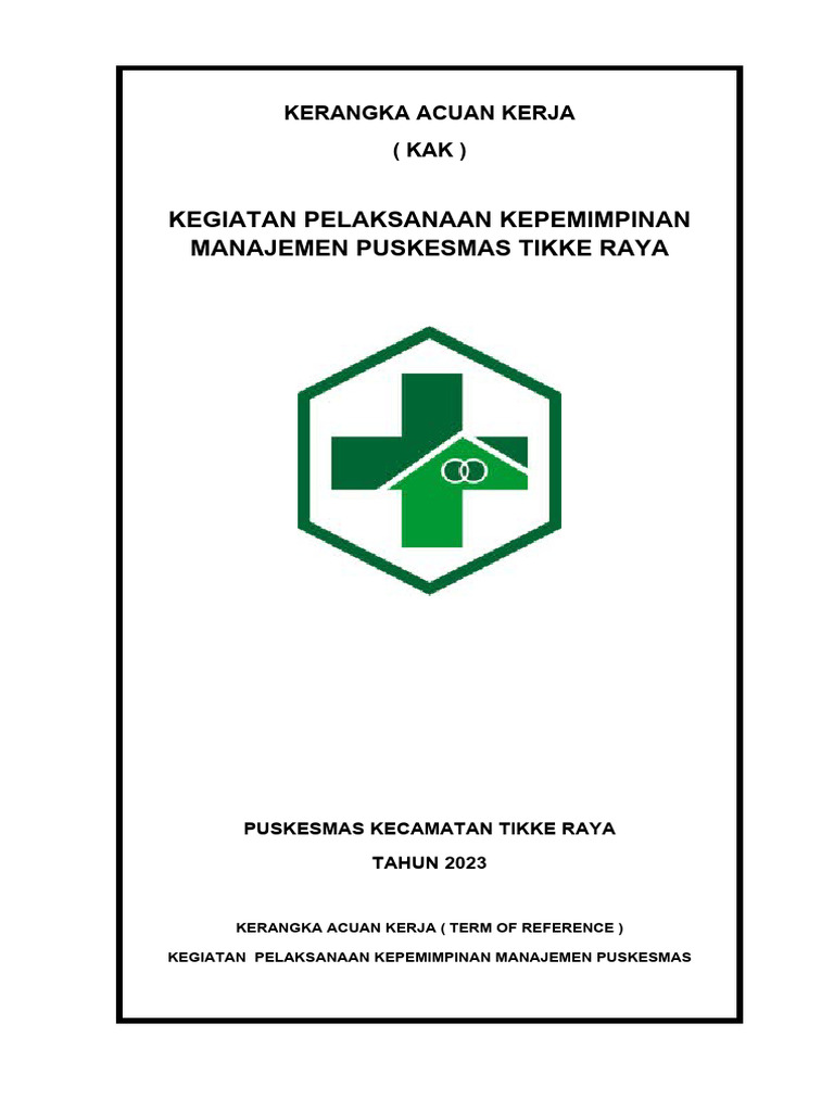 122 B KAK Pelaksanaan KMP | PDF | Pengelolaan Keuangan & Uang | Ilmu Sosial