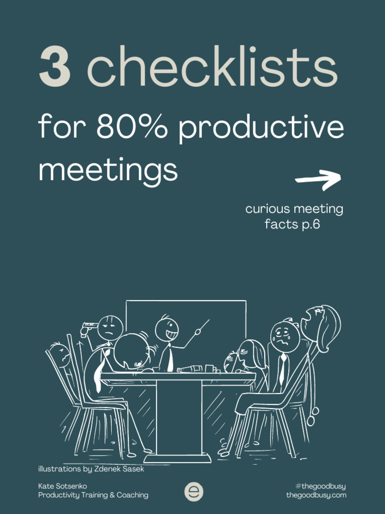 3 Checklists For 80 - Productive Meetings | PDF | Cognitive Science ...