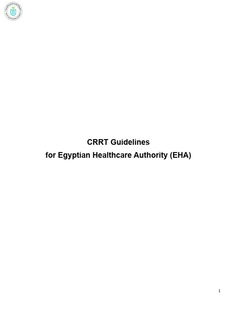 3-CRRT Guidelines For Egyptian Healthcare Authority (EHA) Ad Board ...
